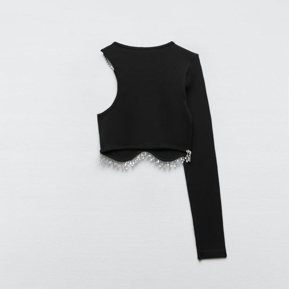 Zara | Tops | Zara Seamless Rhinestone Top | Poshmark